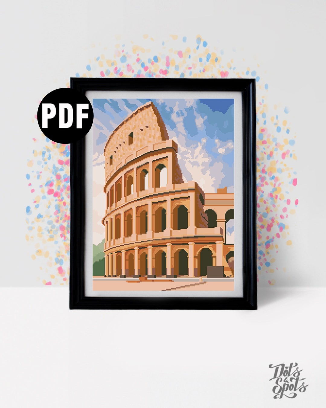 Rome Cross Stitch Coliseum Cross Stitch Pattern Italy - Etsy