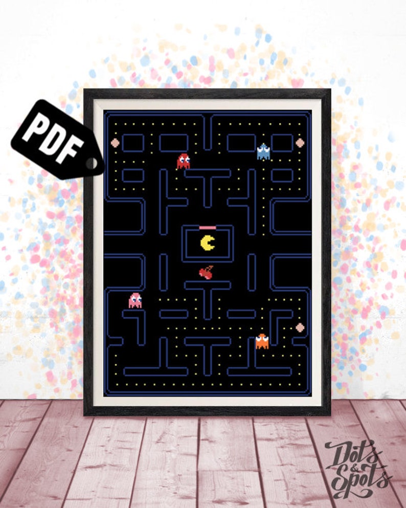 Retro Arcade Maze Cross Stitch Pattern Pixel Labyrinth Beginner Geek ...