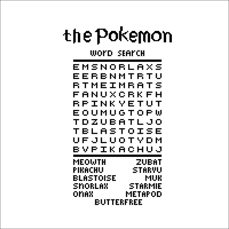 Word Search Cross Stitch Pattern Embroidery Needlepoint | Etsy