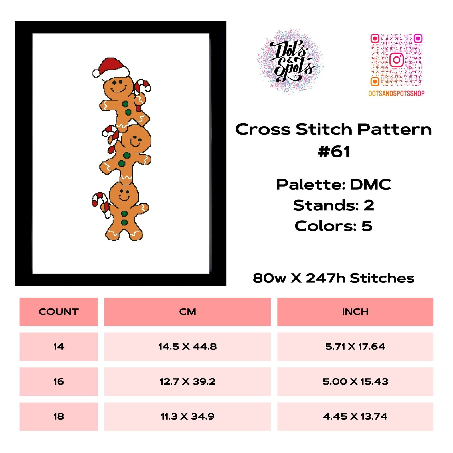 Christmas Cross Stitch Pattern-gingerbread Man-joy-xmas-noel-holiday ...