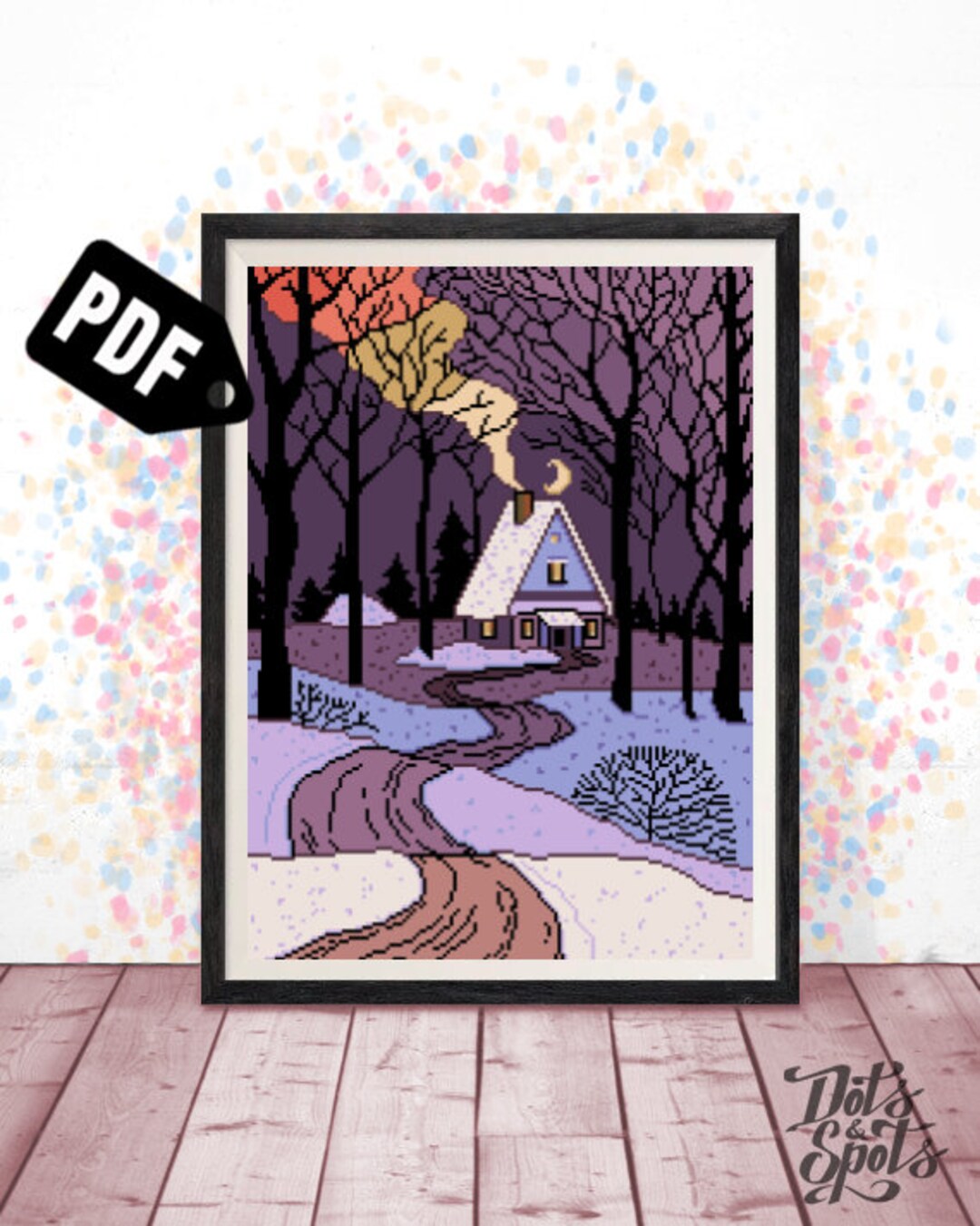 Forest Cross Stitch Pattern for Beginners - Trees - Embroidery ...