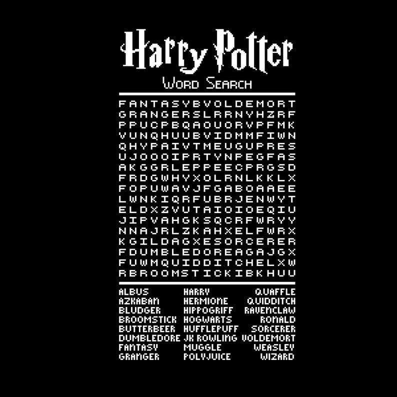 Word Search Cross Stitch Pattern Embroidery Needlepoint | Etsy