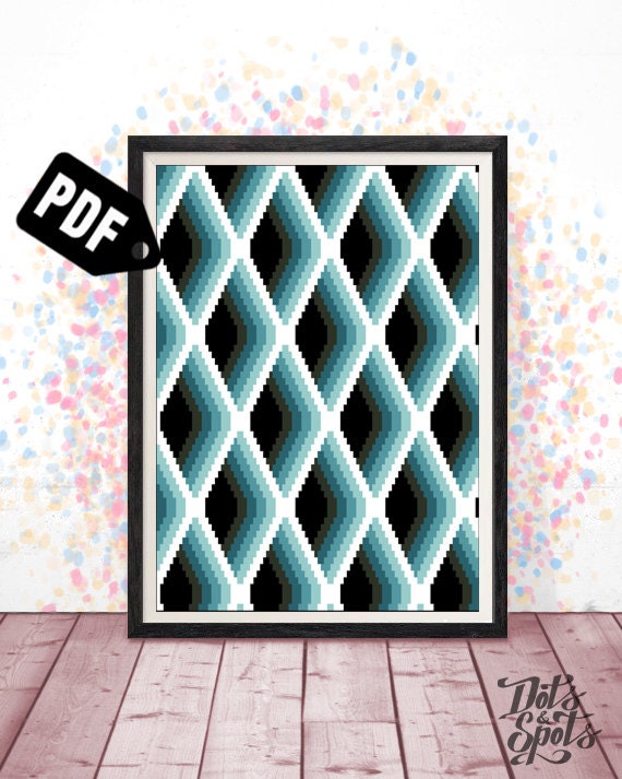 Geometric Cross Stitch Pattern for Beginners Geometric Wall - Etsy