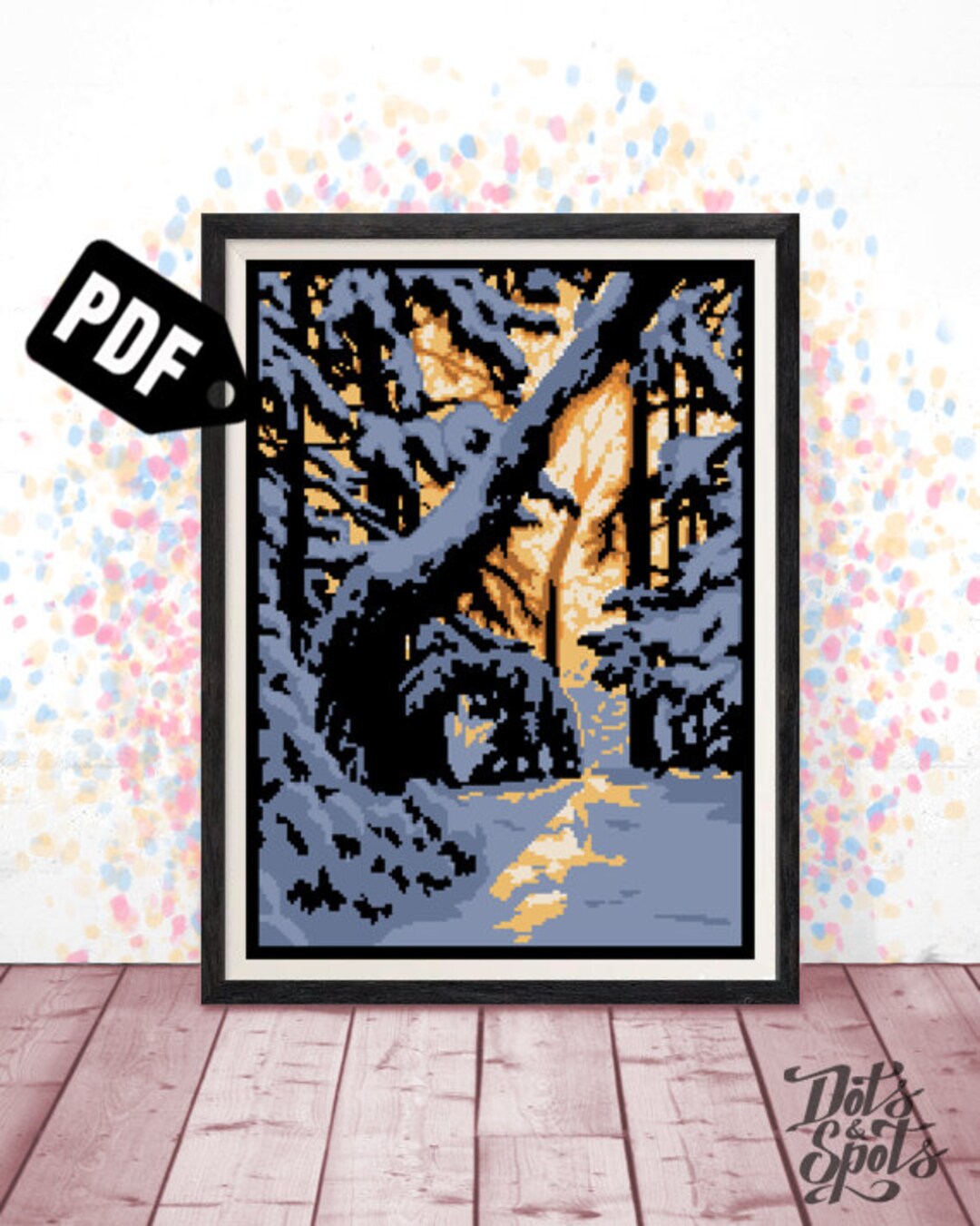 Forest Cross Stitch Pattern for Beginners - Trees - Embroidery ...