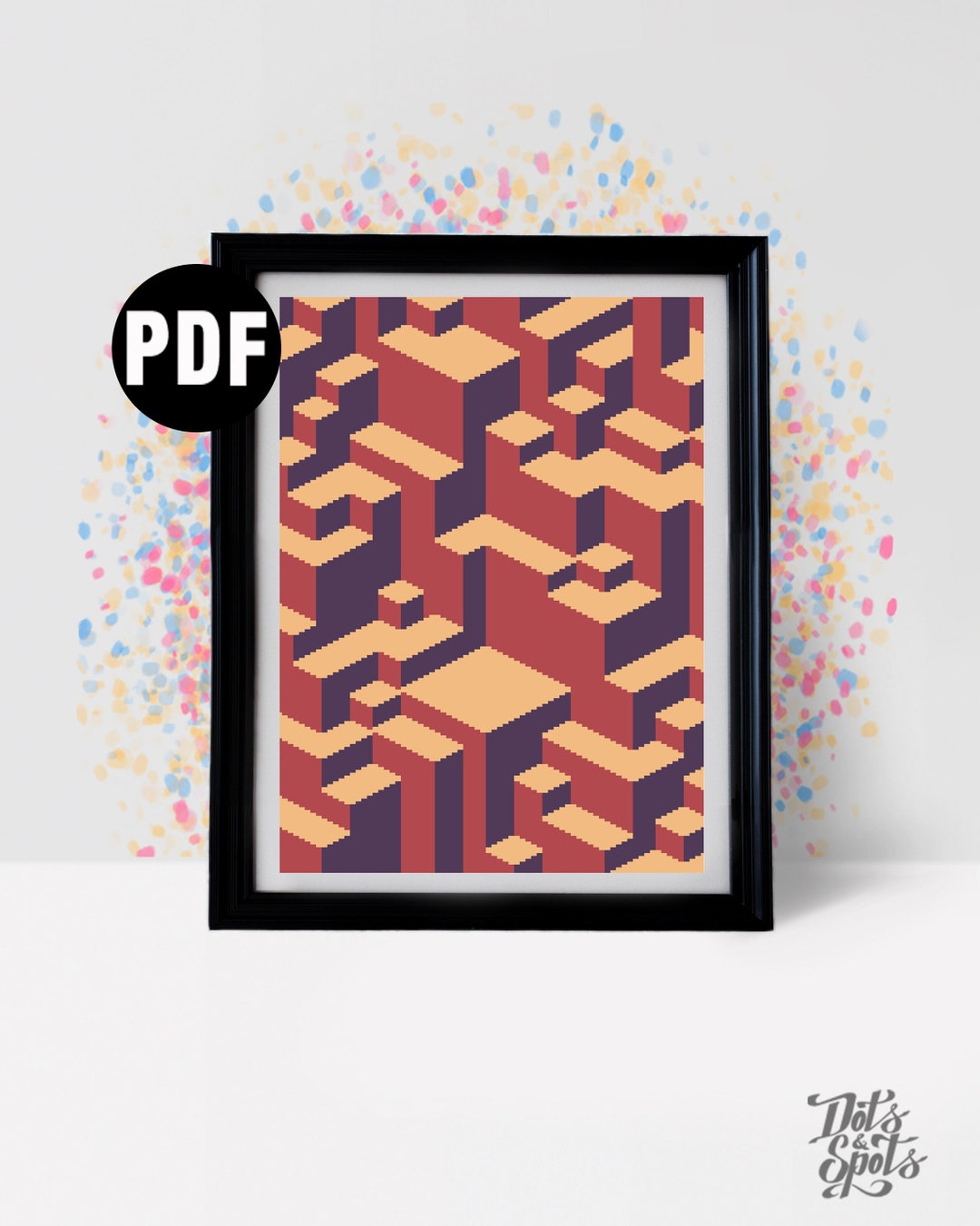 Geometric Cross Stitch Pattern Geometric Wall Art Embroidery ...