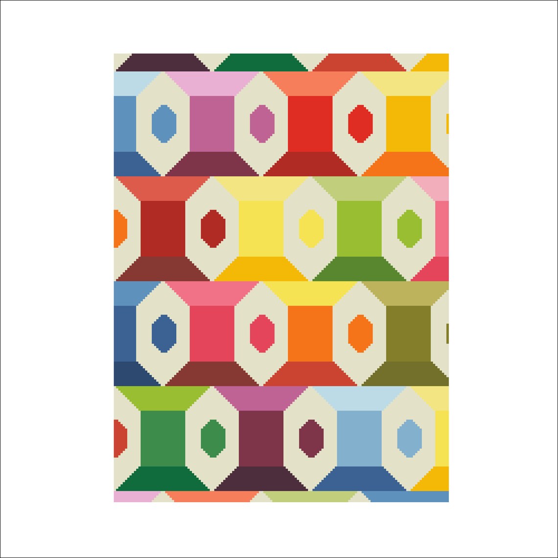 Geometric cross stitch pattern for beginners geometric wall | Etsy