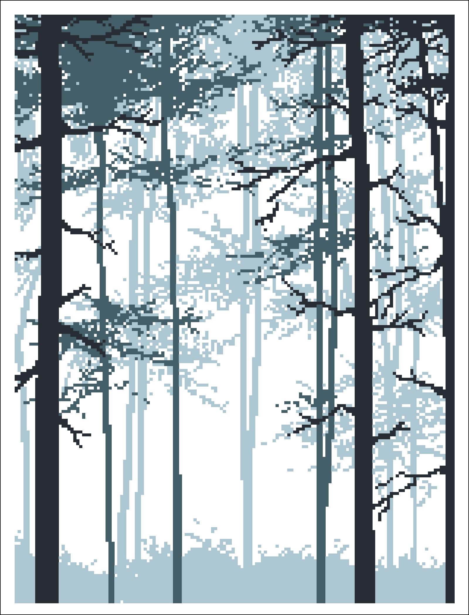 Forest Cross Stitch Pattern: Trees Embroidery Landscape Nature ...