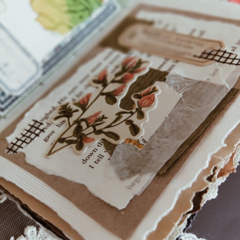 53pcs Botanical Scrapbook Paper Kit Bird With Flowers Junk - Etsy
