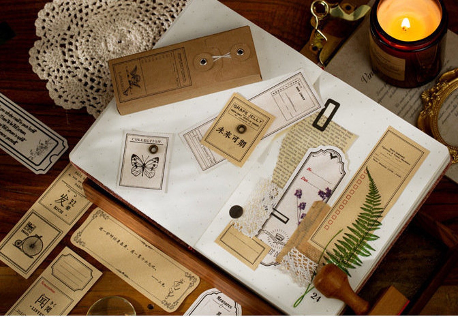 60pcs Label Cards Scrapbook Paper Kit for Collage - Etsy