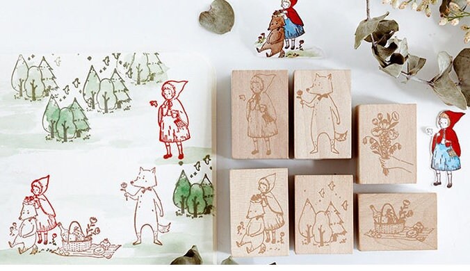 Rubber Stamps Rubber Stamps Vintage Rubber Stamp Set Wood - Etsy