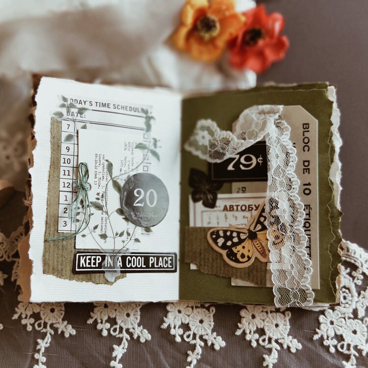 53pcs Botanical Scrapbook Paper Kit Bird With Flowers Junk - Etsy