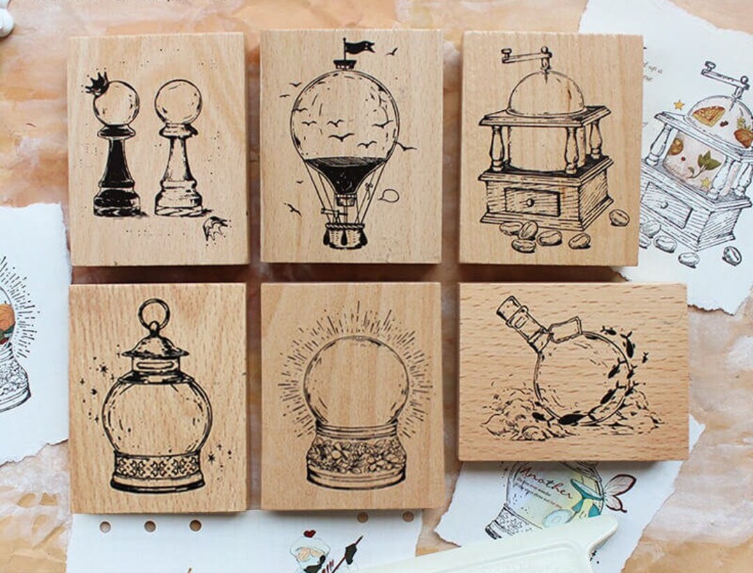 Rubber Stamps, Rubber Stamps Vintage, Rubber Stamp Set, Wood Stamp ...