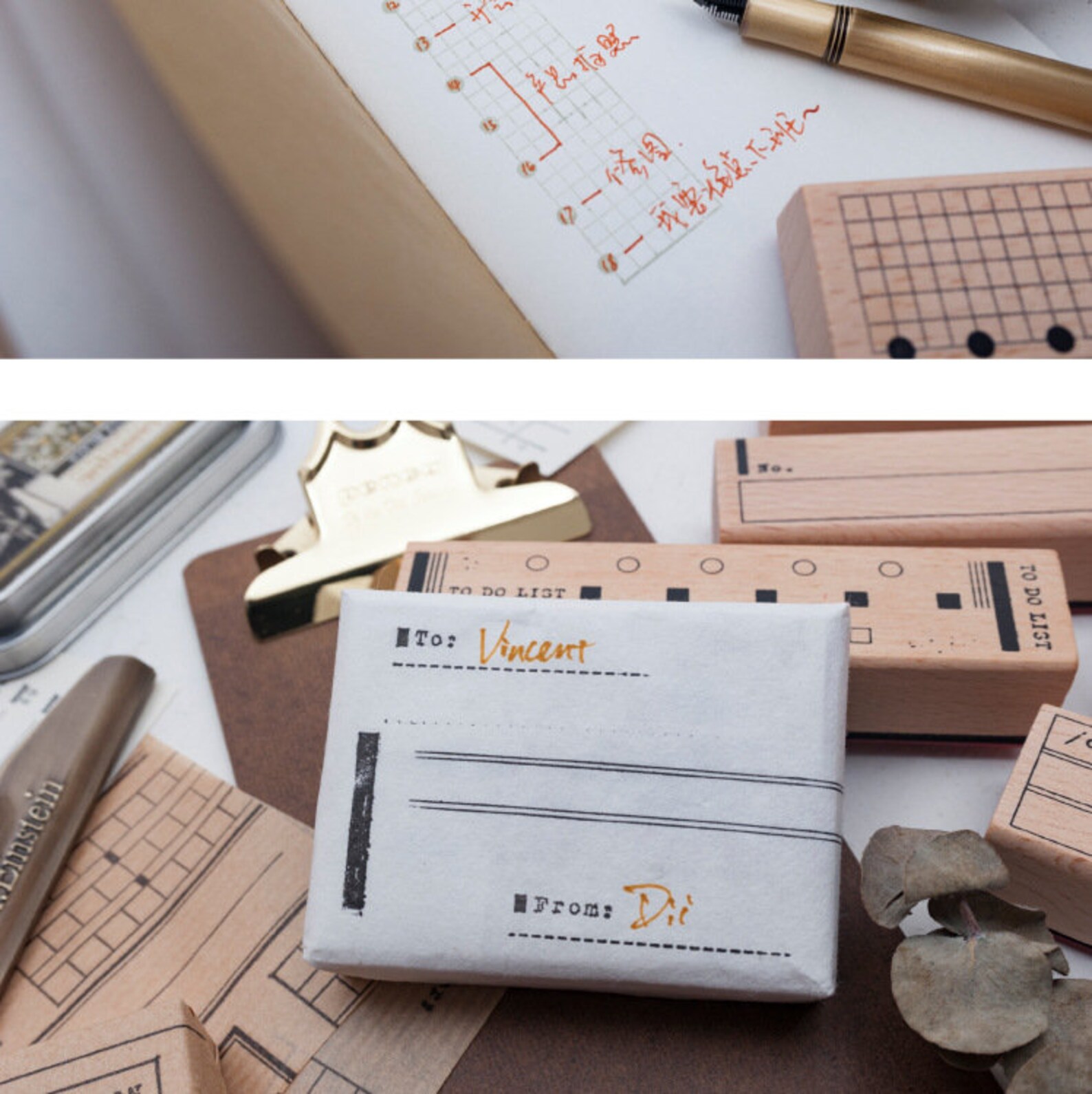 Rubber Stamps Rubber Stamps Vintage Rubber Stamp Set Wood | Etsy