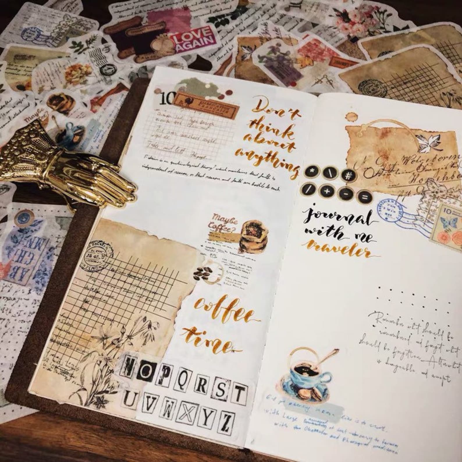 60pcs Flowers Scrapbook Stickers Pack, Floral Washi Journal Stickers ...