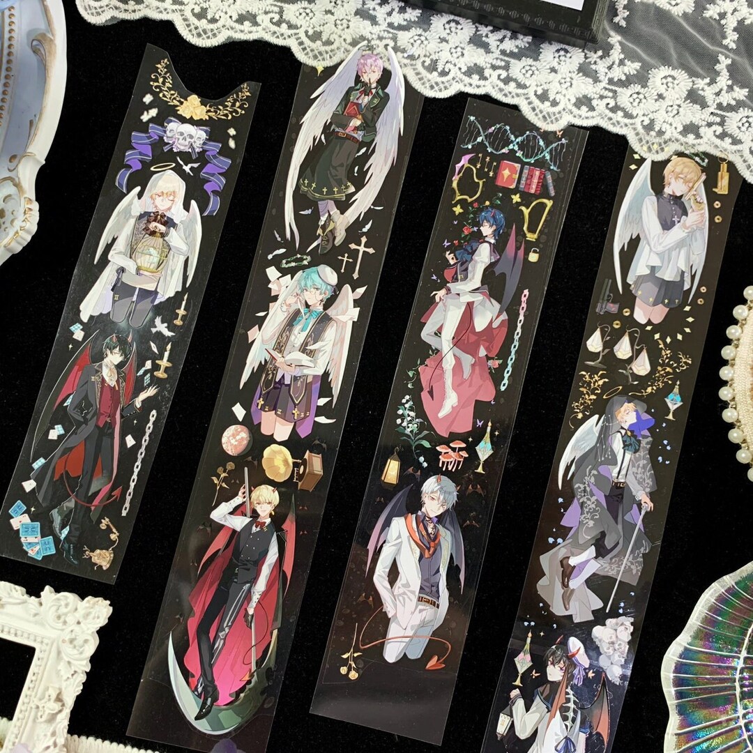 Angel and Devil Boy PET Tape, Clear Tape, Kawaii Stickers, Junk Journal ...