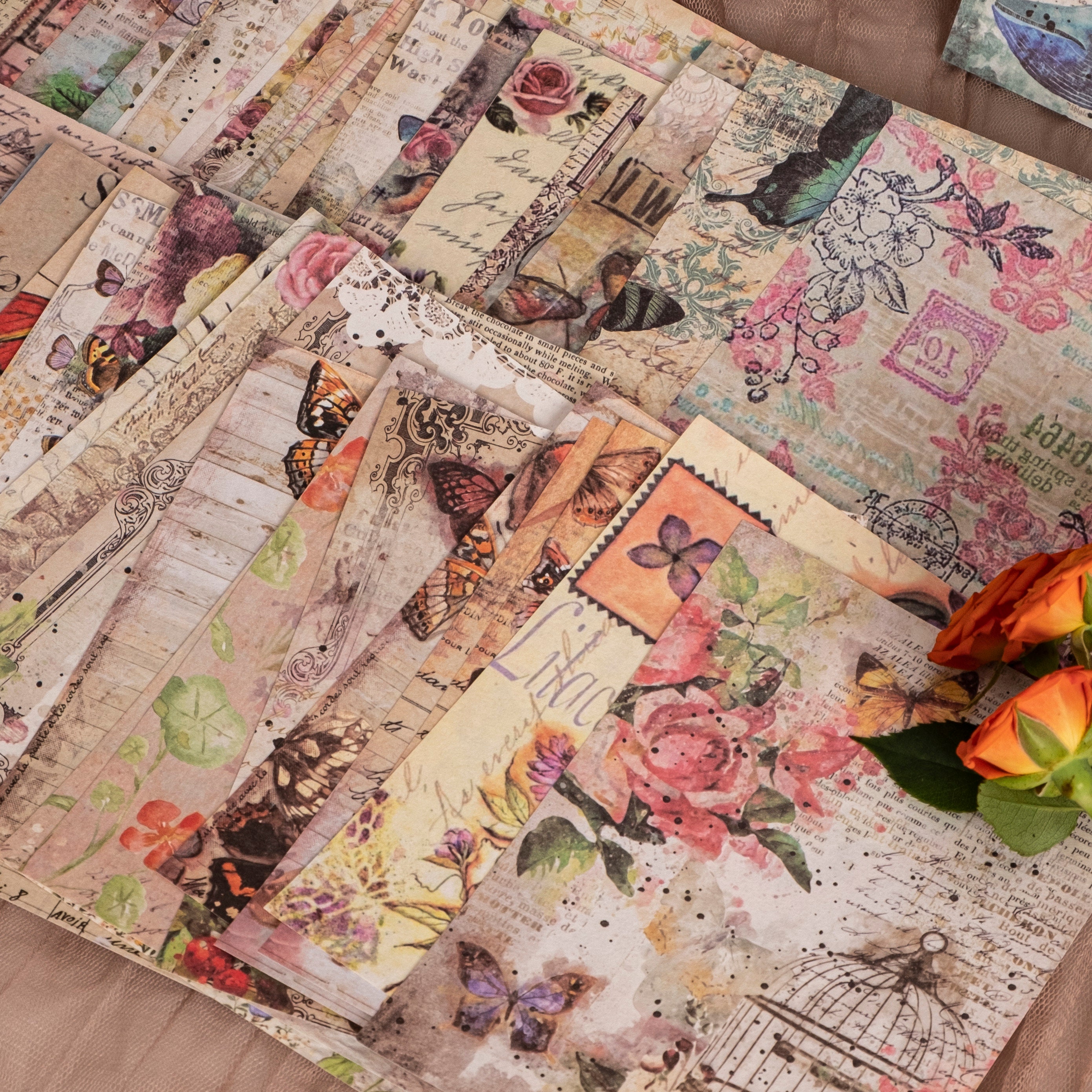 100pcs Scrapbook Paper Kit,junk Journal Kit, Vintage Journal Kit ...