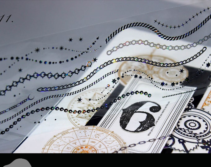 10 Pcs Gold Foil Frame Sticker Pack, Star and Moon, Ocean Whale ...