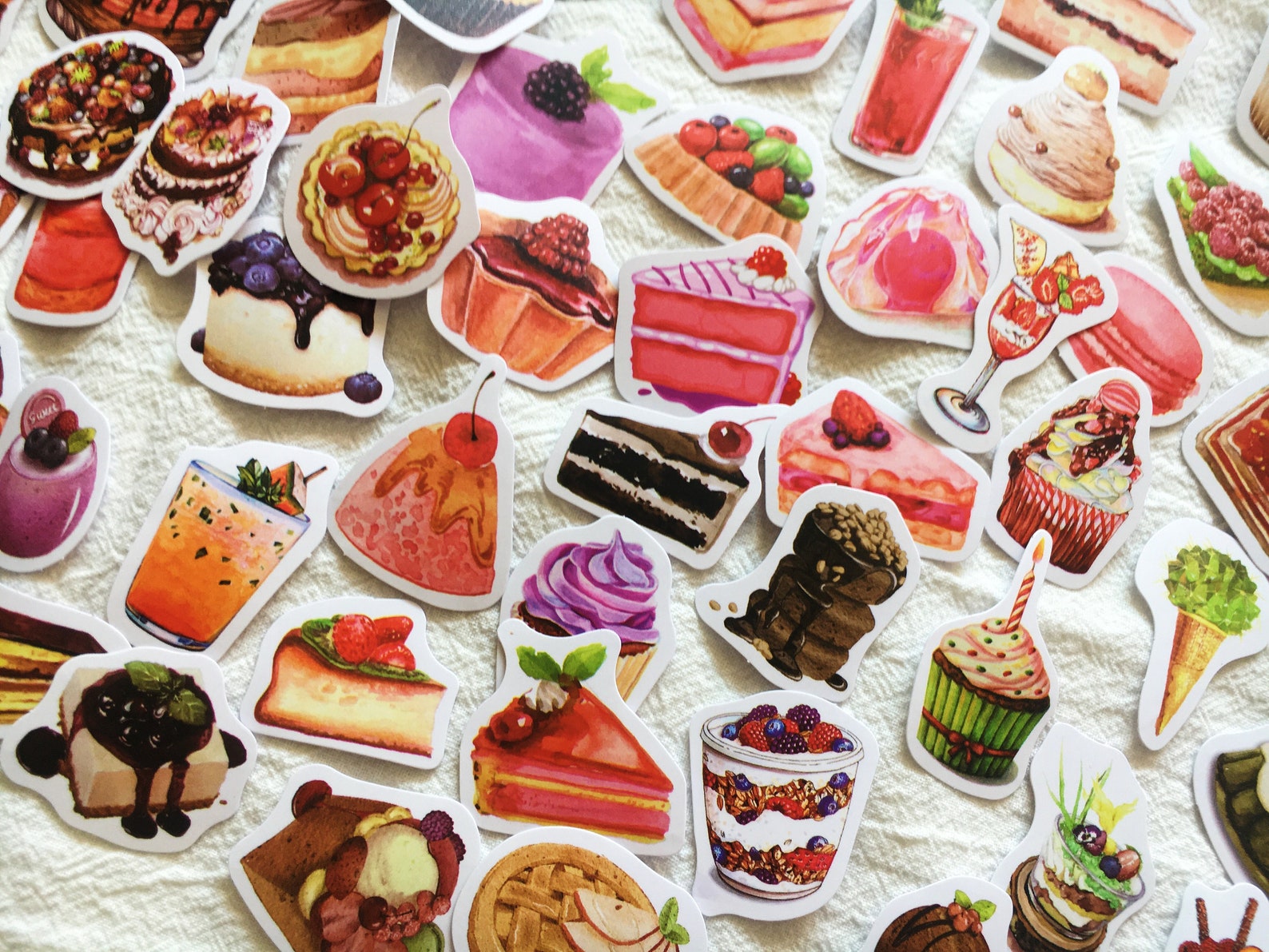 100pcs Dessert Stickers for Journal Cute Cake Stickers | Etsy