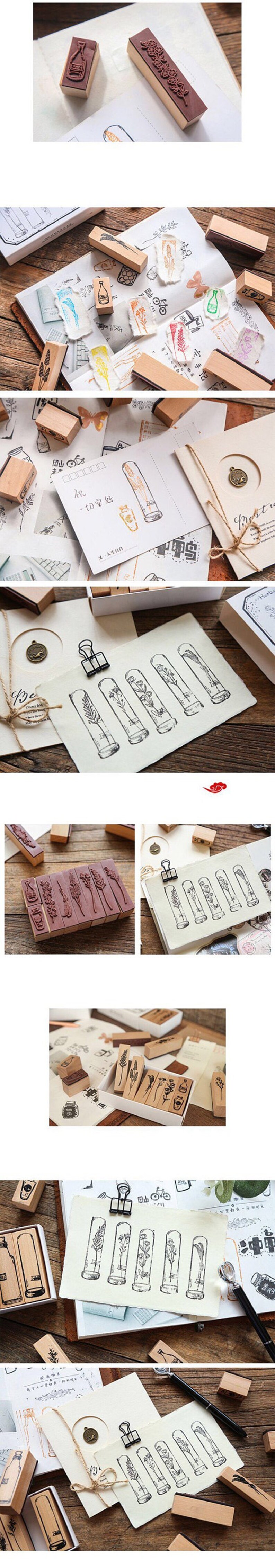 Rubber Stamps Rubber Stamps Vintage Rubber Stamp Set Wood - Etsy