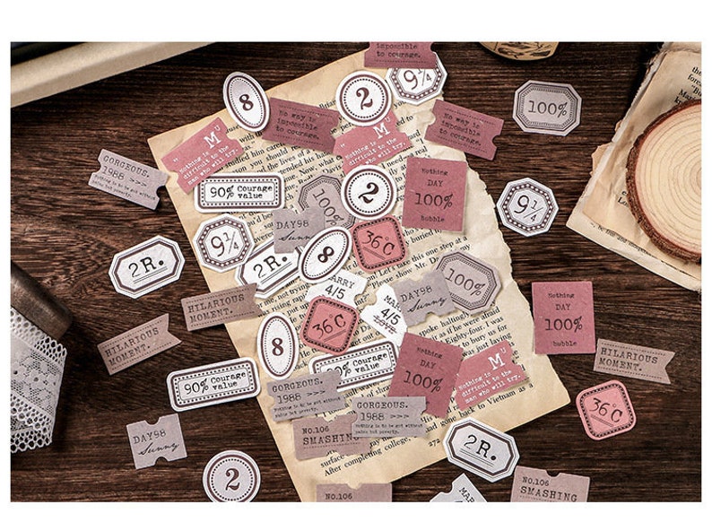 45pcs Assorted Mini Label Collage Kit Special Paper - Etsy
