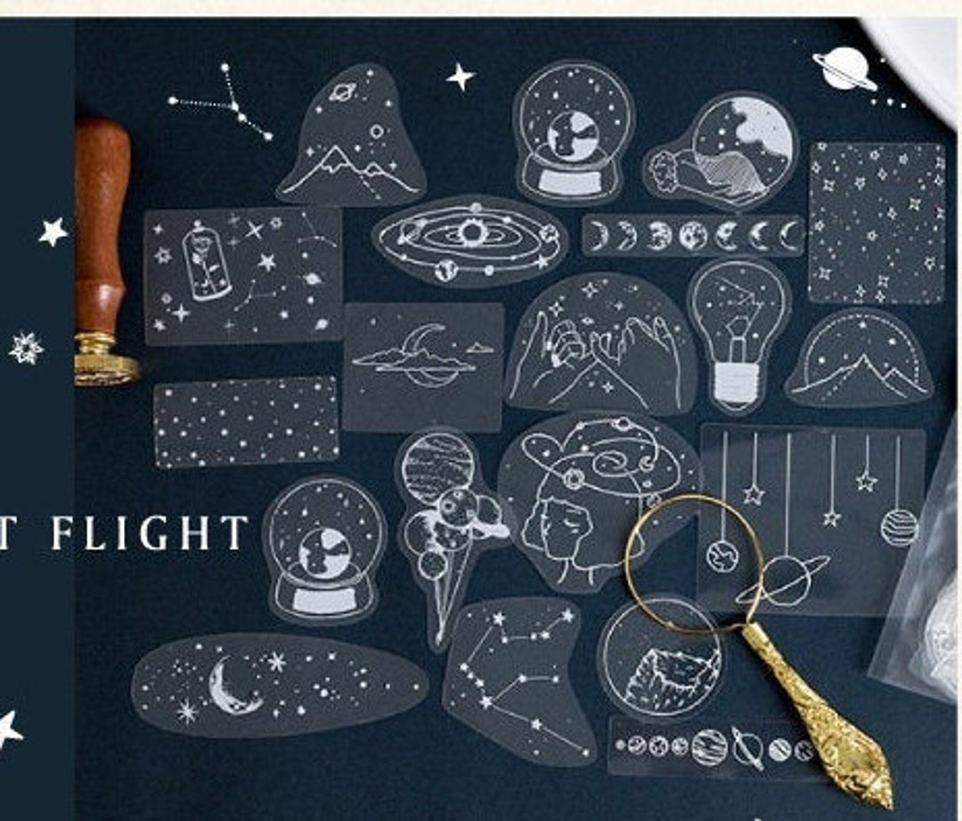 40pcs Moon Stickers, Astronaut Sticker Pack,weekly Planner,star Kawaii ...