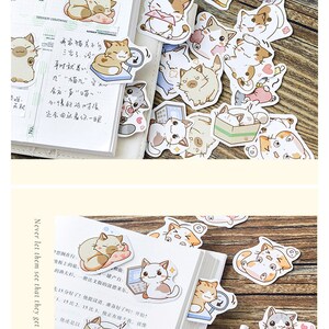 45pcs Stickers for Journal, Cute Cat Stickers, Animal Sticker Pack ...