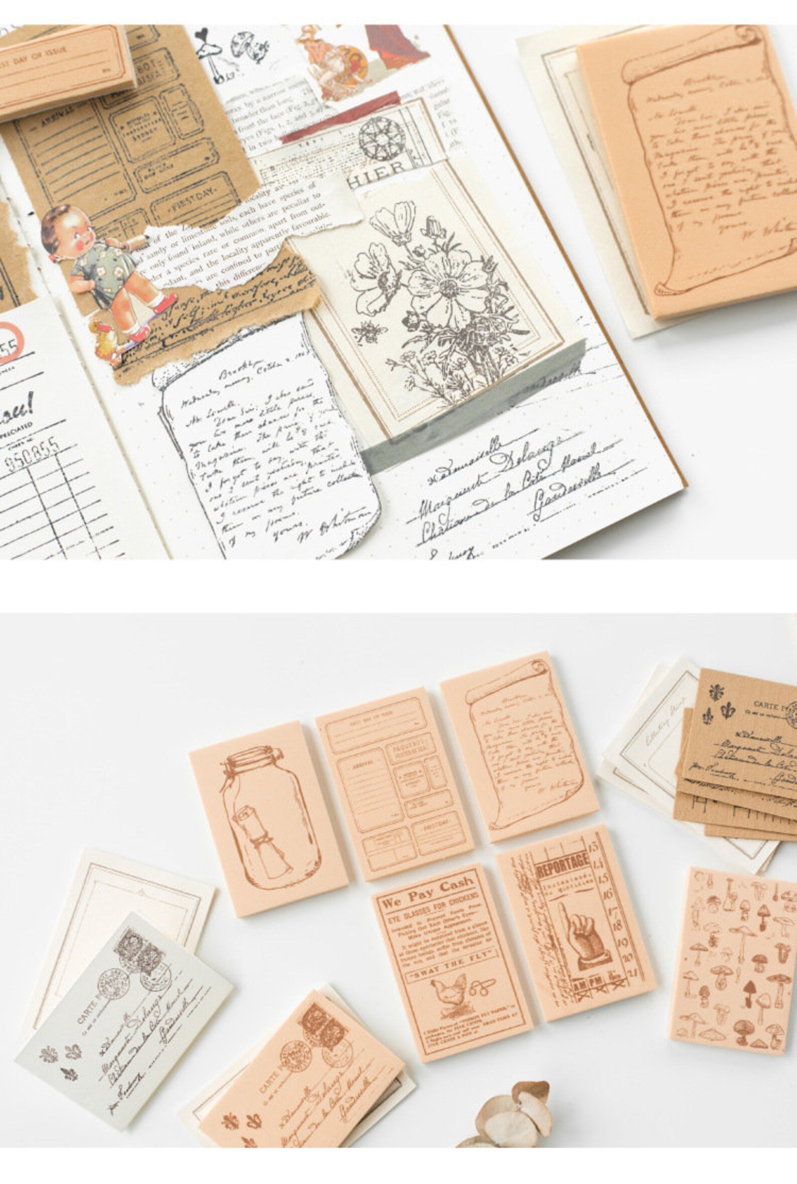 Rubber stamps Vintage stamps rubber stamp setBig size | Etsy