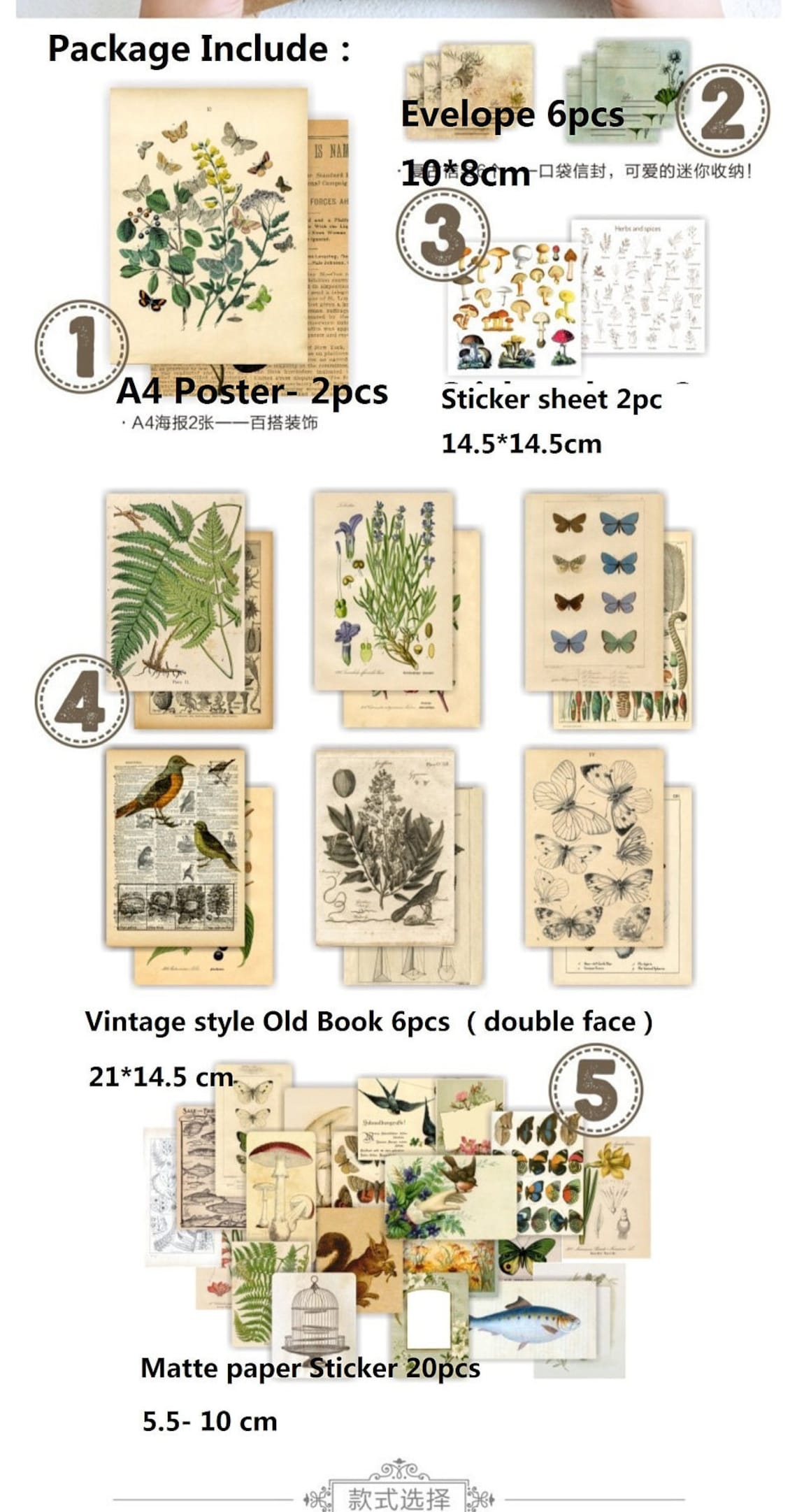 36pcs Nature Junk Journal Kit Mushroonbutterfly Vinyl | Etsy