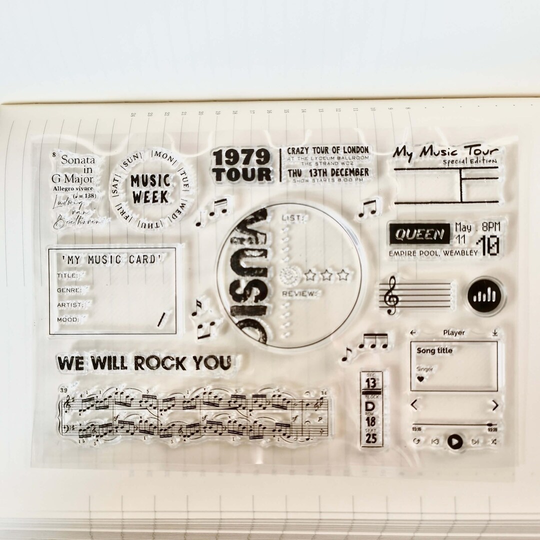 Music Rubber Stamps Set, Clear Stamps,bullet Journal Stamp,planner ...