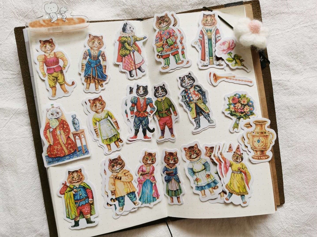 40pcs Stickers for Journal Cats in Boots Scrapebook Fairy - Etsy