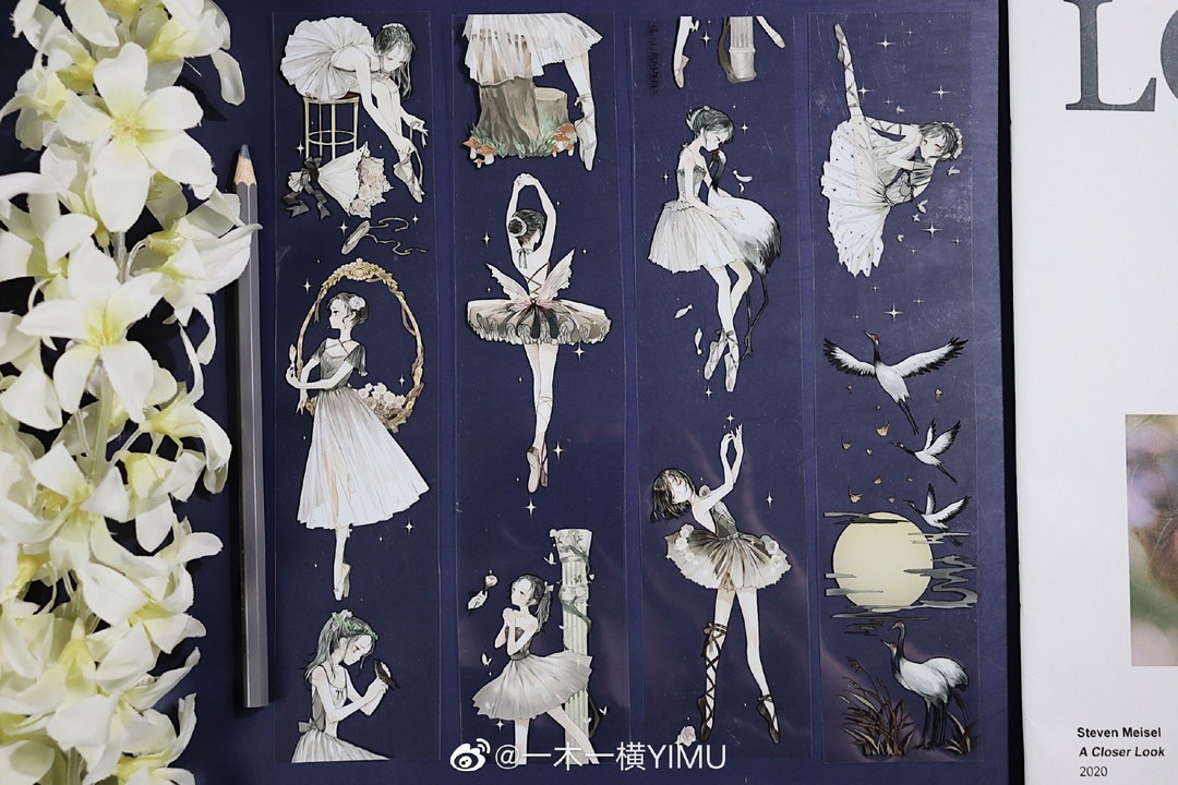 Ballet Girl PET Tape, Clear Tape, Kawaii Stickers, Junk Journal Kit for ...