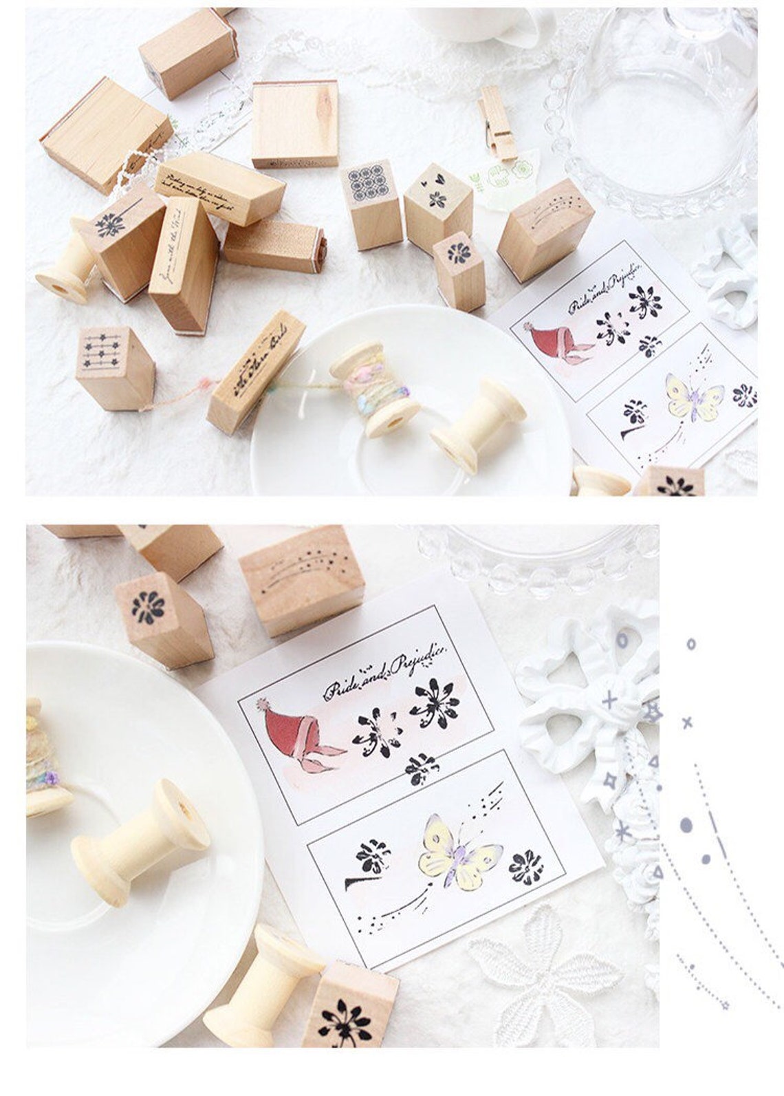 Rubber Stamps Rubber Stamp Set Wood Stamp Wood Stamps - Etsy