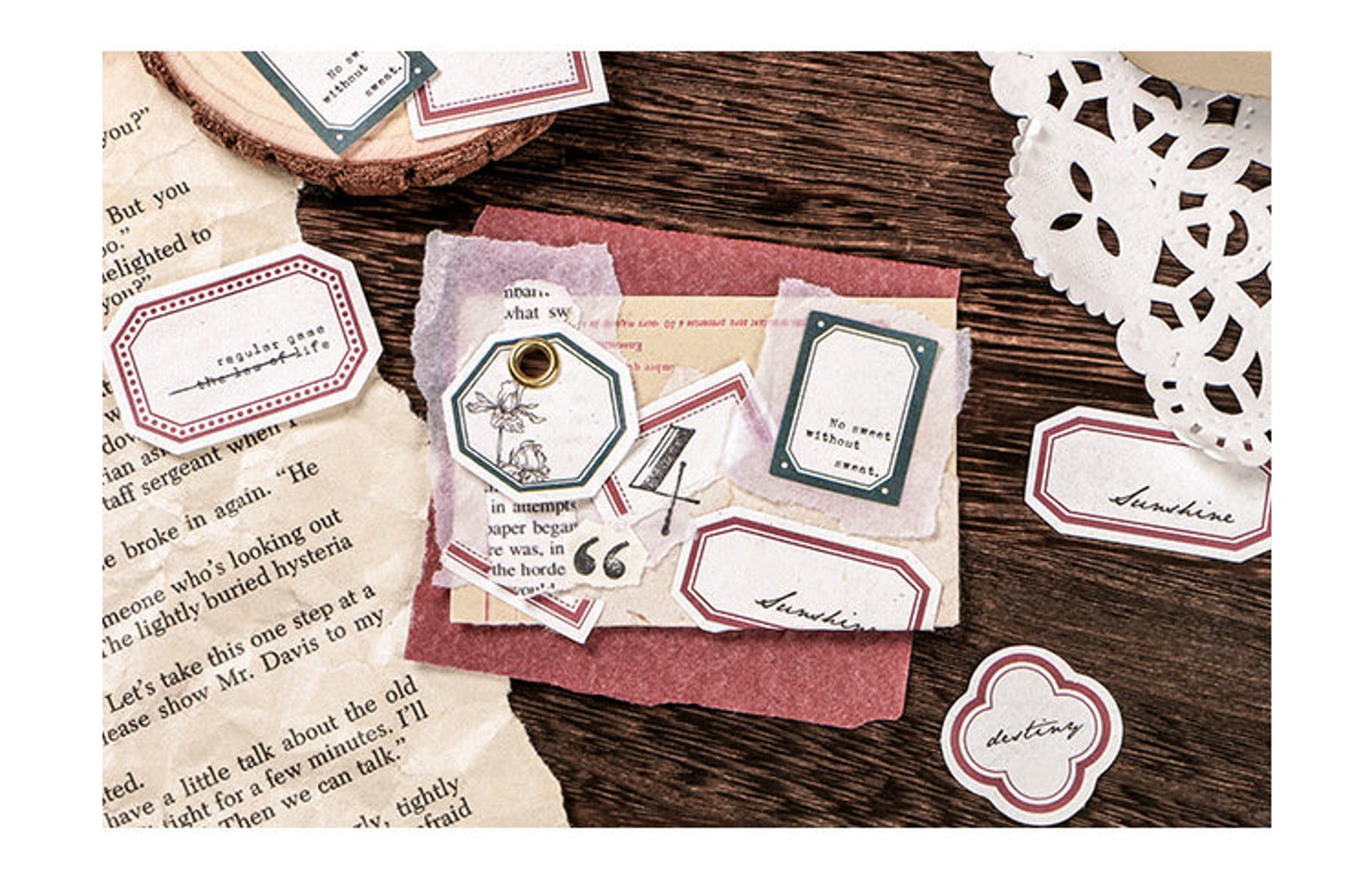 45pcs Assorted Mini Label Collage Kit Special Paper - Etsy