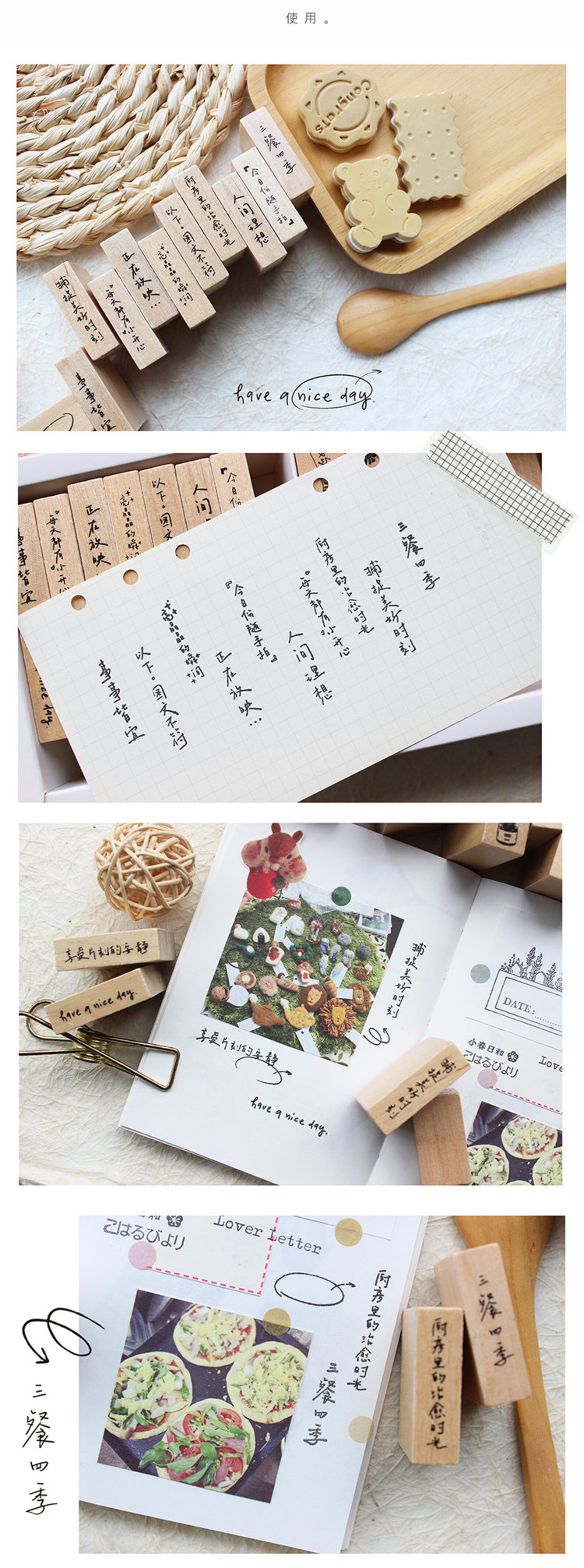 Rubber Stamps Set Lucky Saying Phrase Word Wood Mini Stamps - Etsy