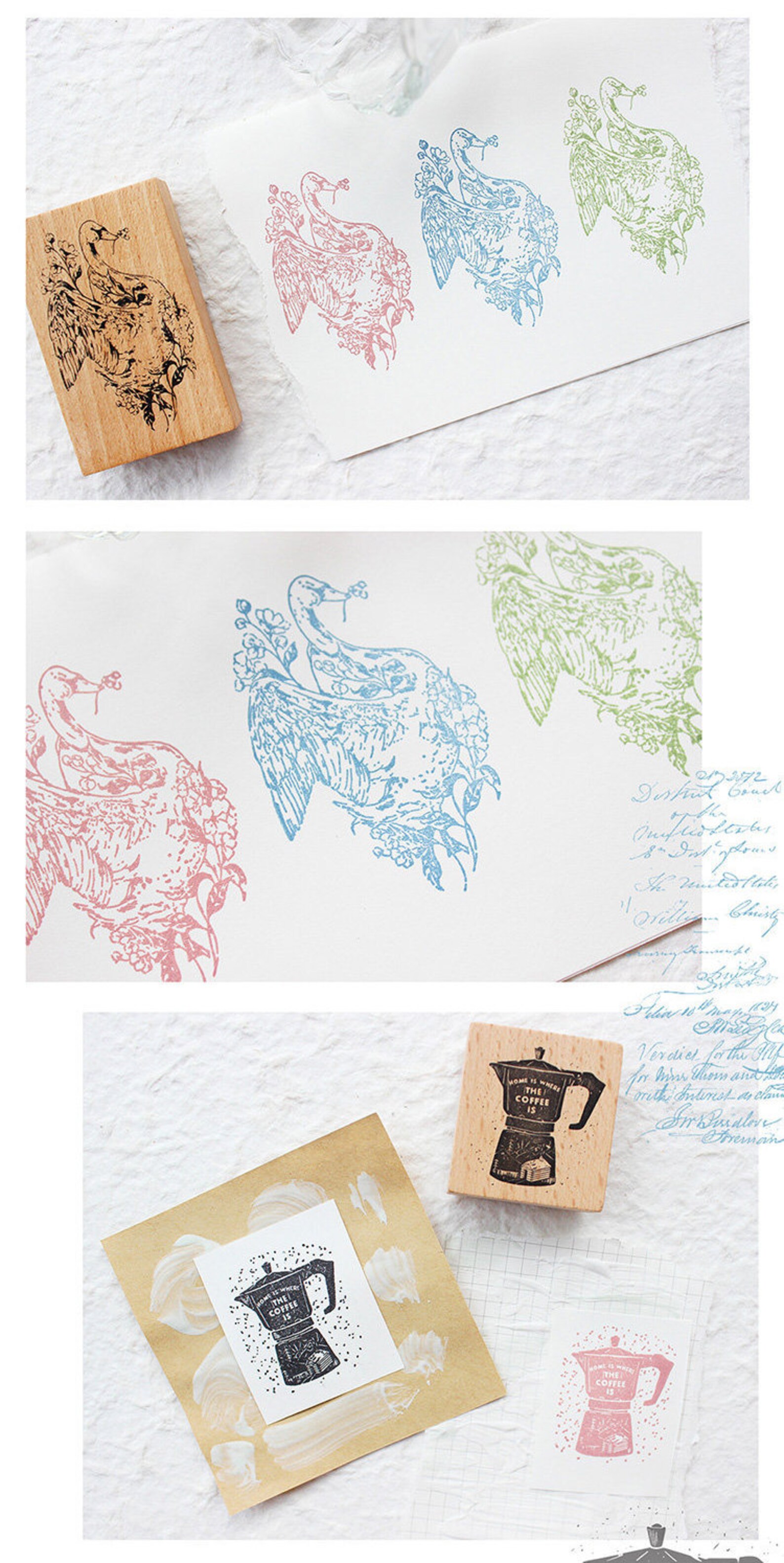 Rubber Stamps Rubber Stamp Set Wood Stamp Wood Stamps | Etsy