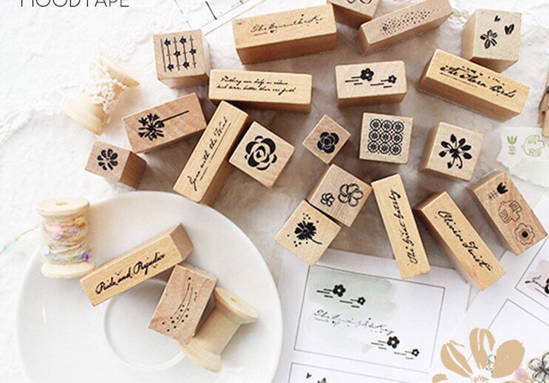 Rubber Stamps Rubber Stamp Set Wood Stamp Wood Stamps - Etsy