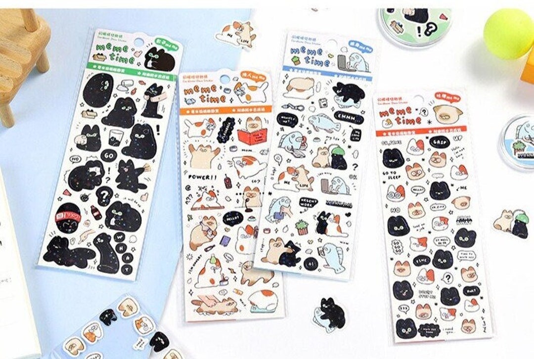 Cats Stickers Sheet, Bullet Journal Stickers, Planner Stickers, Emotion ...