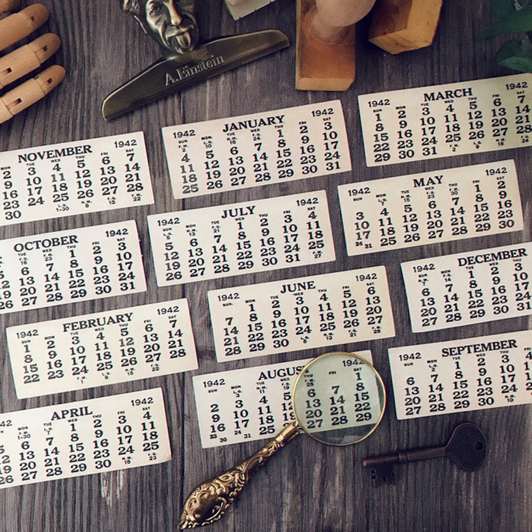12pcs Monthly Planner Stickers,calendar Sticker Pack for Journal,1942 ...