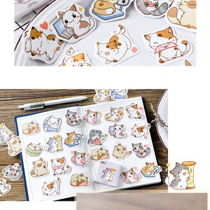 45pcs Stickers for Journal, Cute Cat Stickers, Animal Sticker Pack ...