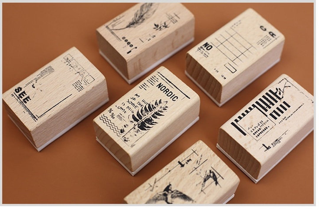 Rubber Stamps, Rubber Stamps Vintage, Rubber Stamp Set, Wood Stamp ...