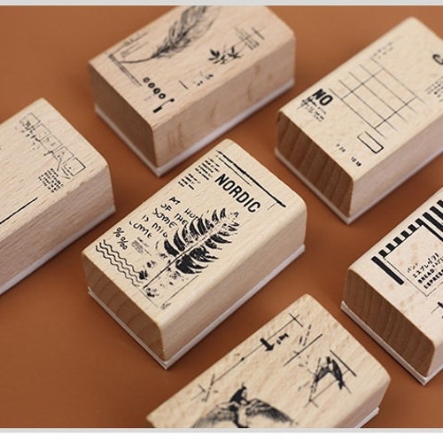 Rubber Stamps Rubber Stamps Vintage Rubber Stamp Set Wood - Etsy