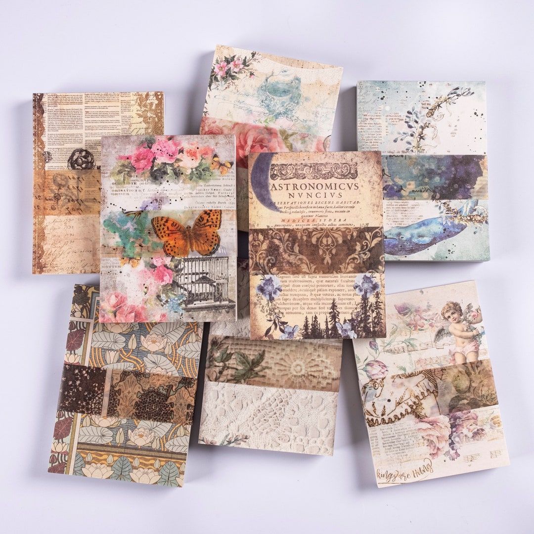 100pcs Scrapbook Paper Kit,junk Journal Kit, Vintage Journal Kit ...