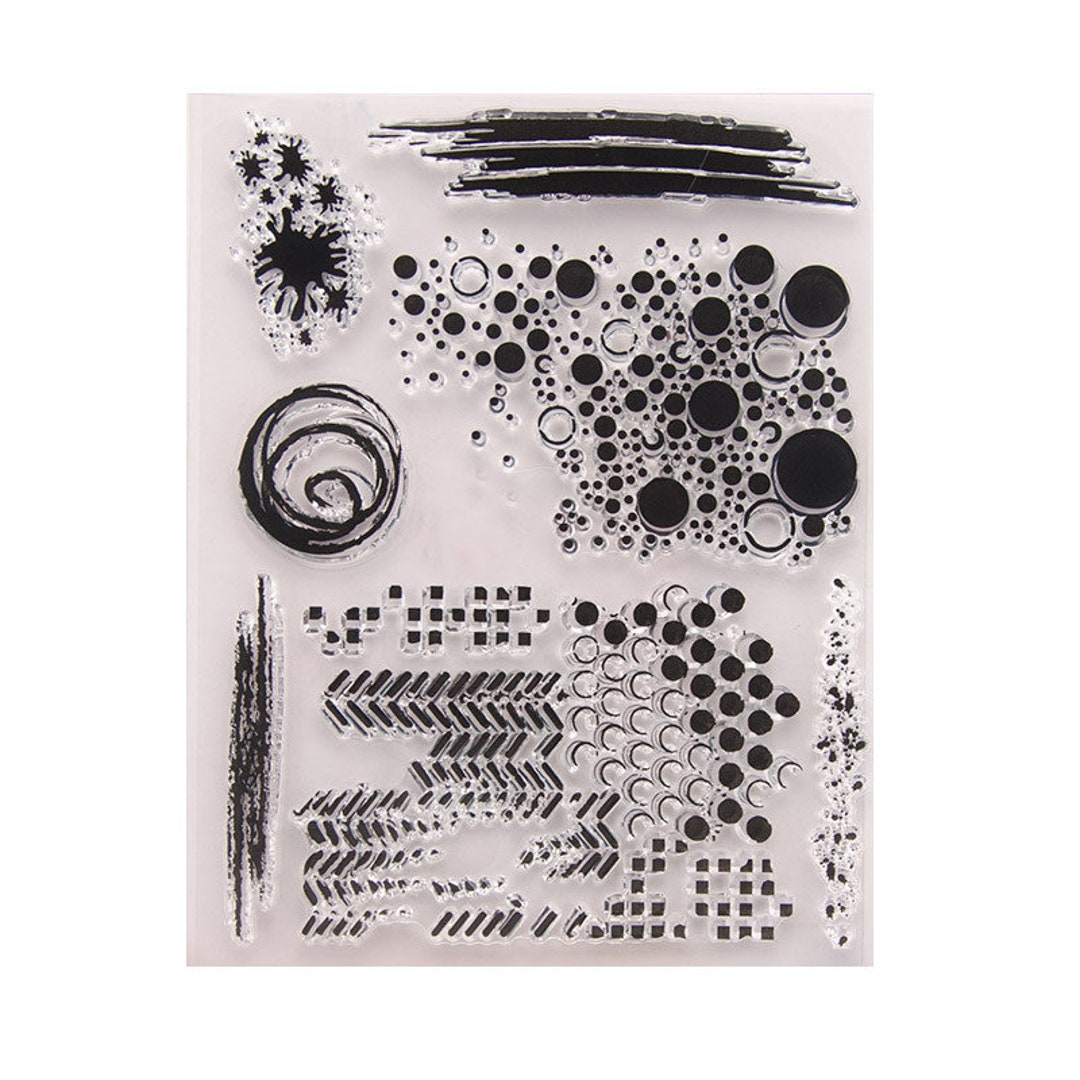 Rubber Stamps Set for Scrapbook, Background Clear Stamps, Rubber Stamp ...