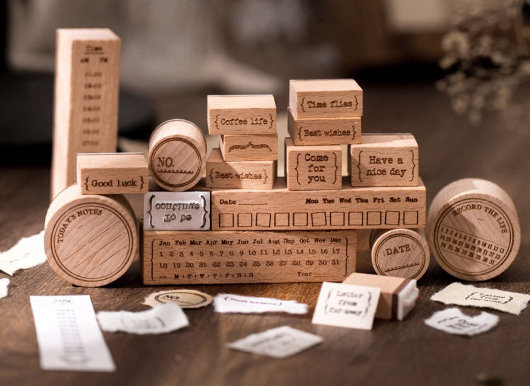 Planner Stamps, Calendar Rubber Stamp, Habit Tracker, Bullet Journal ...