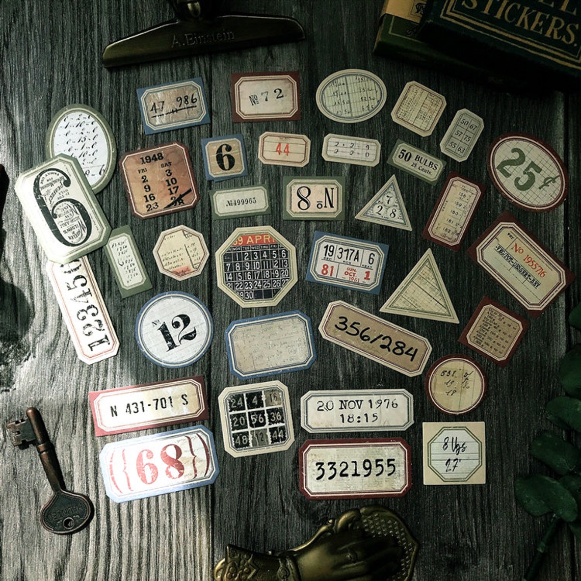 35pcs Number Scrapbook Sticker Pack, Labels Vinyl Junk Journal Stickers ...