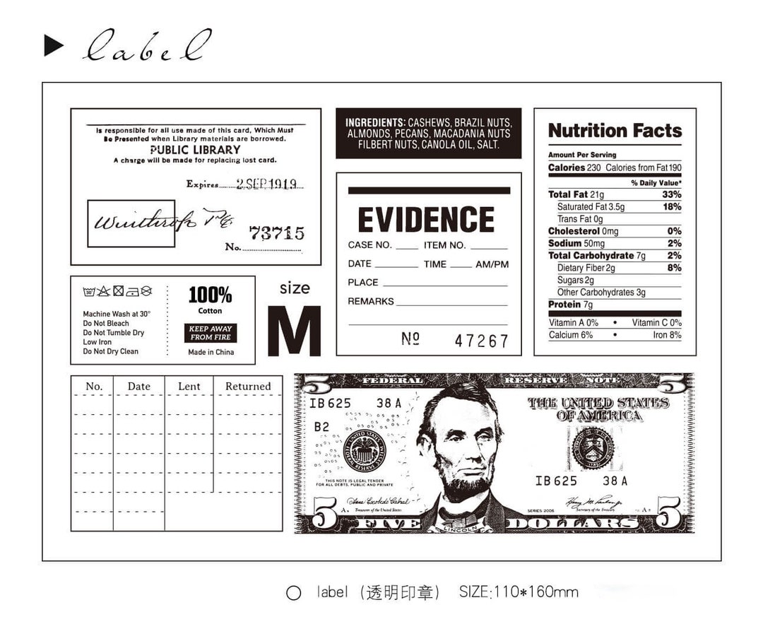 Rubber Stamp Set, Planner Label Stamp, Library Stamps, Nutrition Facts ...