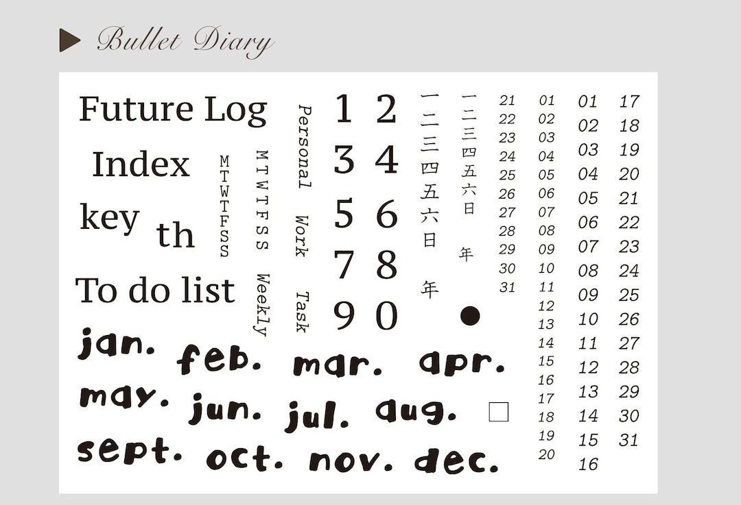 Planner Stamps, 2024 Calendar Stamps, Rubber Stamps, Bullet Journal ...