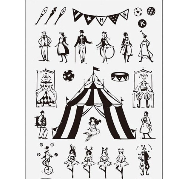 Circus Rubber Stamp - Etsy