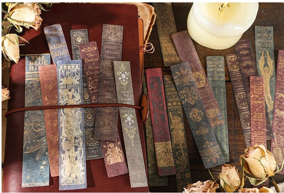 40P Book Spines Stickers Pack, Deco Stickers for Junk Journal, Planner ...