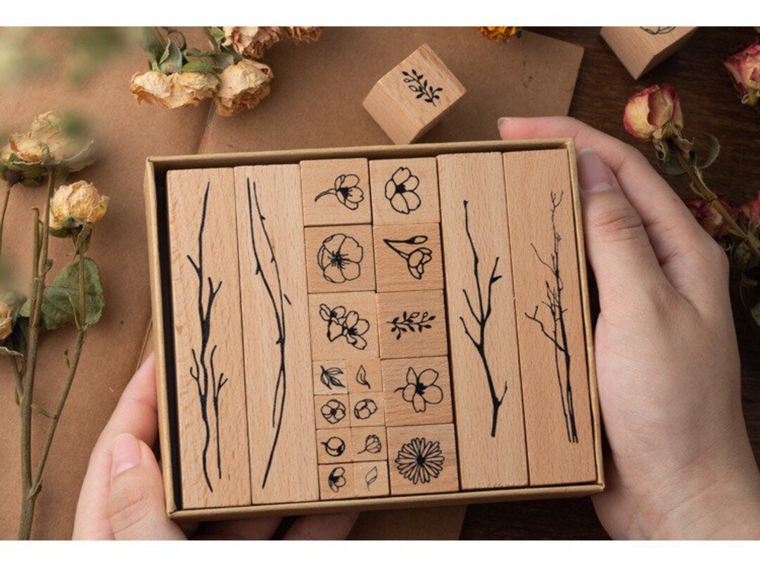 20pcs/set Rubber Stamps, Rubber Stamps Vintage, Rubber Stamp Set, Wood ...